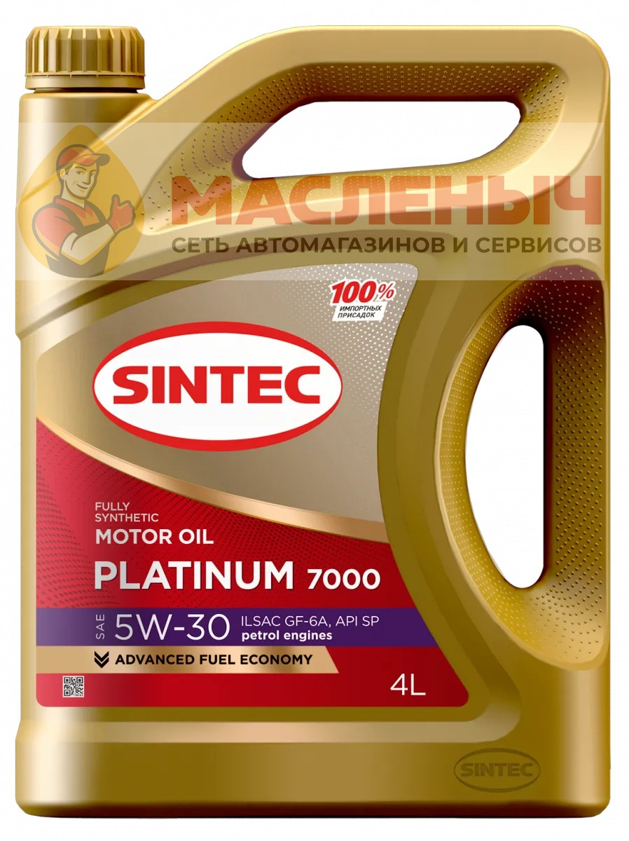 Масло моторное Sintec Platinum 7000 5W-30 CF-6A 4л 600153 Sintec ...